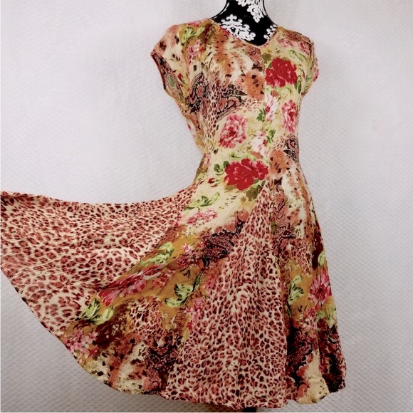 Bila | Dresses | Billa Animal Print Colorful Multimedia Floral Animal ...